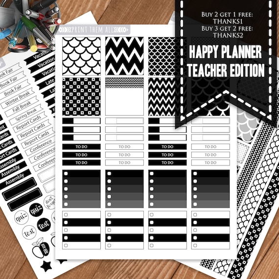 Teacher Planner Stickers Happy Planner Teacher Edition | Etsy