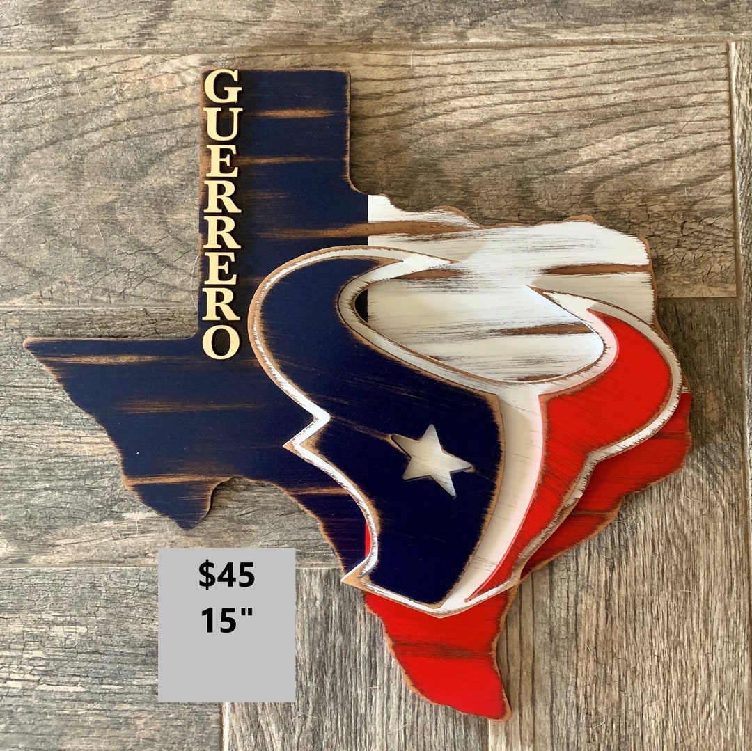Houston Texans Rustic Sports Sign - Etsy