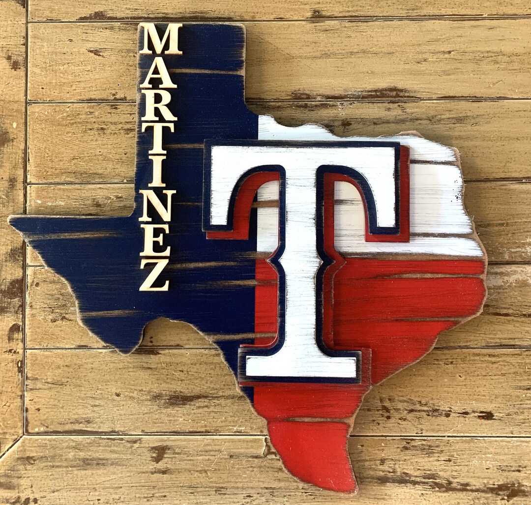 Texas Rangers Sign-as is With Name Customer Cancelled Order - Etsy