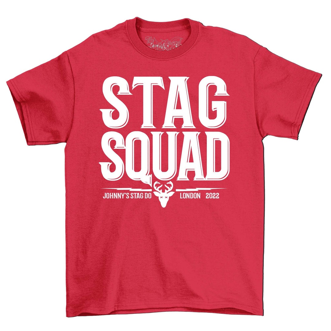 Personalised Stag Do T Shirt for Men | Custom Printed STAG SQUAD Tee ...