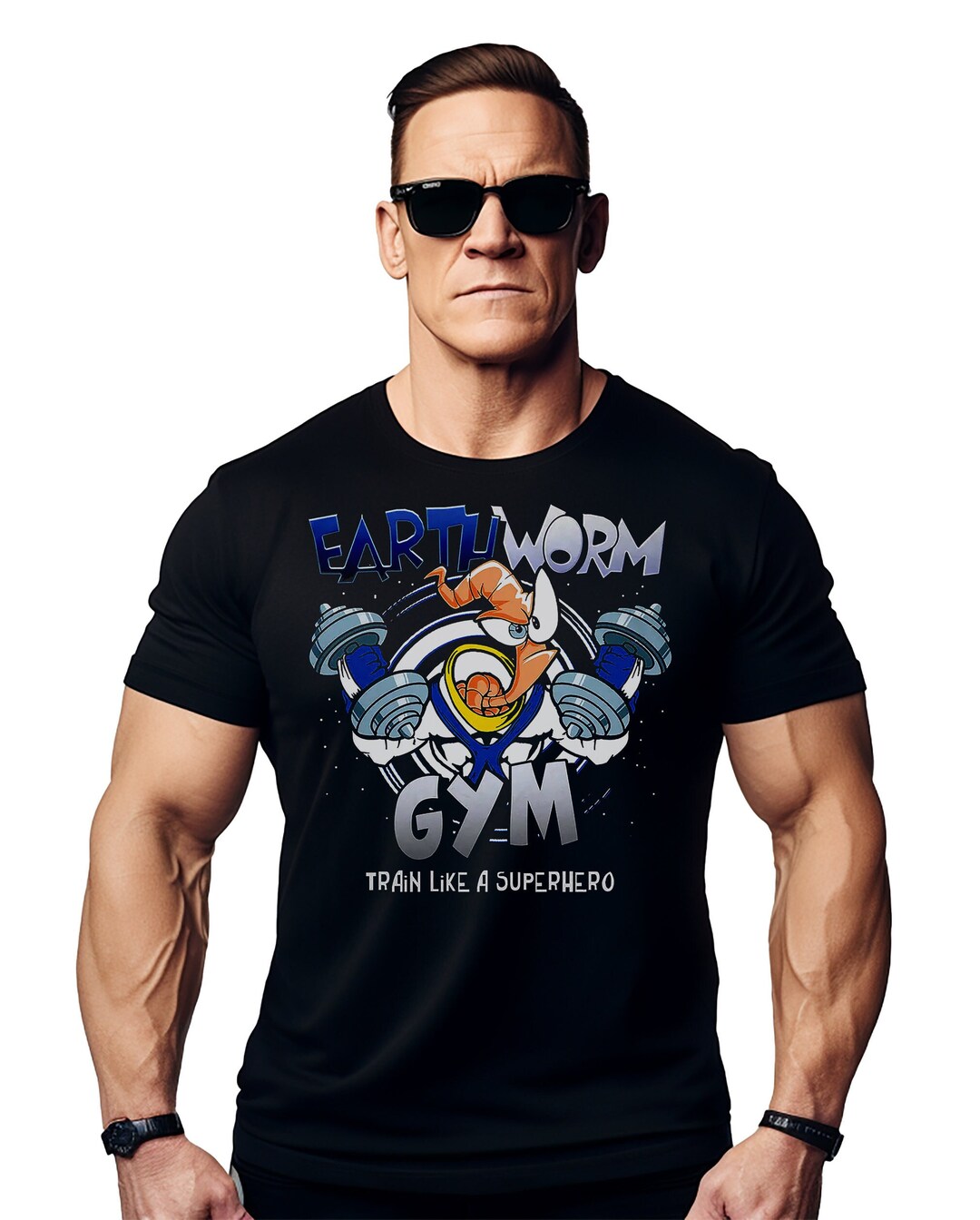 Earth Worm Gym T-shirt for Men Fun TV, Movie & Cartoon Themed Workout ...