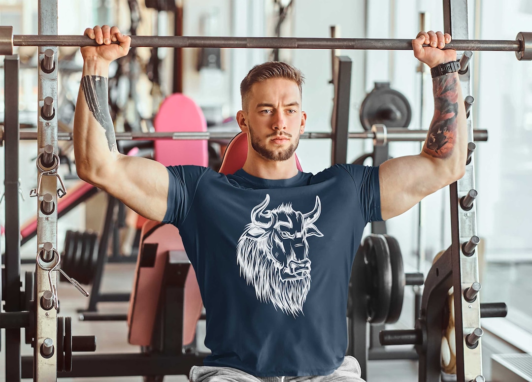 Brahma Bull Head Men's T-shirt Fitness & Health Gym T Shirt Training ...