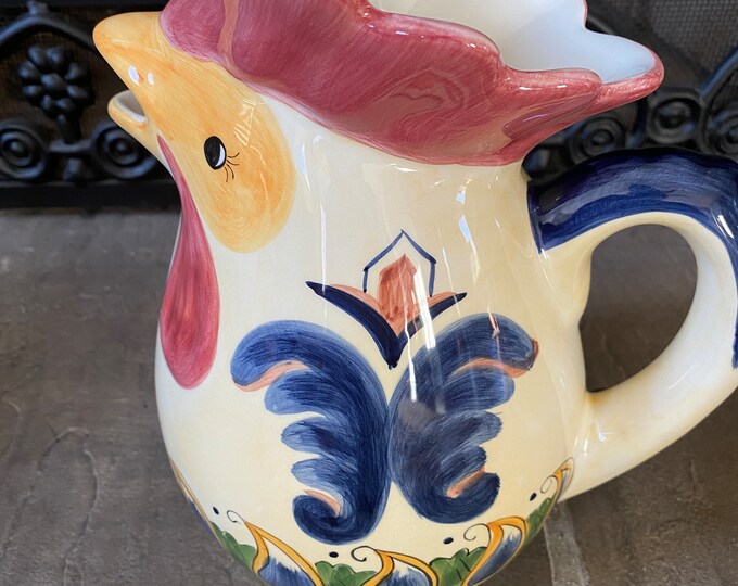Deruta Rooster Pitcher - Etsy