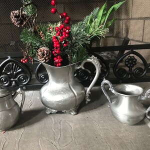 Silver Plate Pitcher Set (3 Pieces) - Etsy