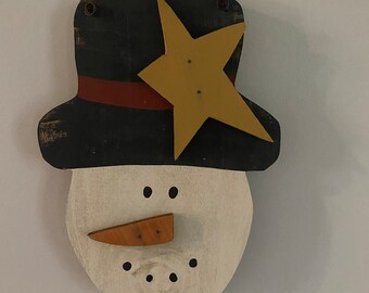 Wooden Wall Hanging Snowman - Etsy