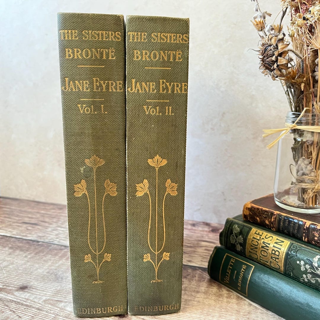 1905 Jane Eyre by Charlotte Bronte Vintage Antique Two Volume Edition ...