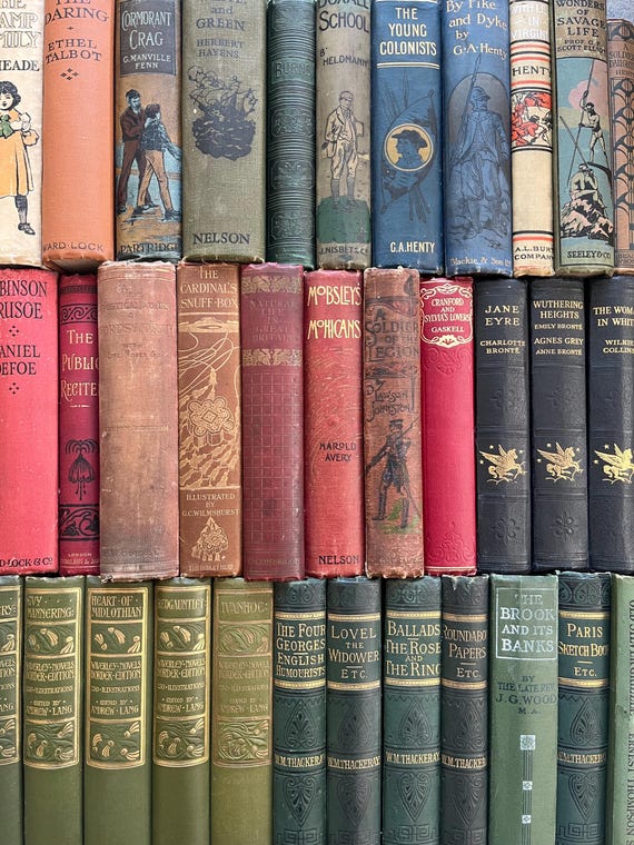 Antique Book Pictures Vintage Book Set With Featured Title