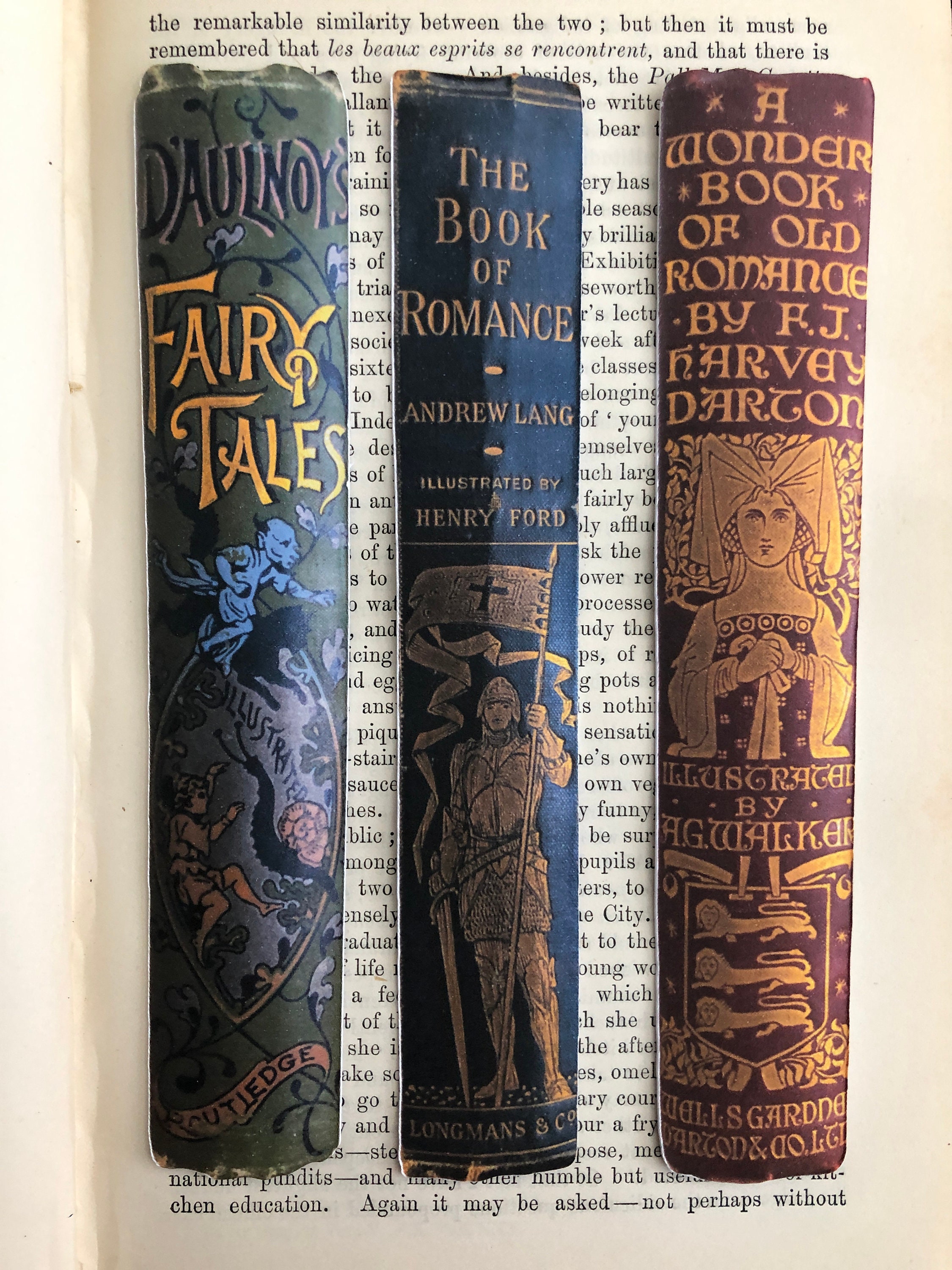 Book Spine Bookmarks ... Printed Antique Book Spines Vintage - Etsy