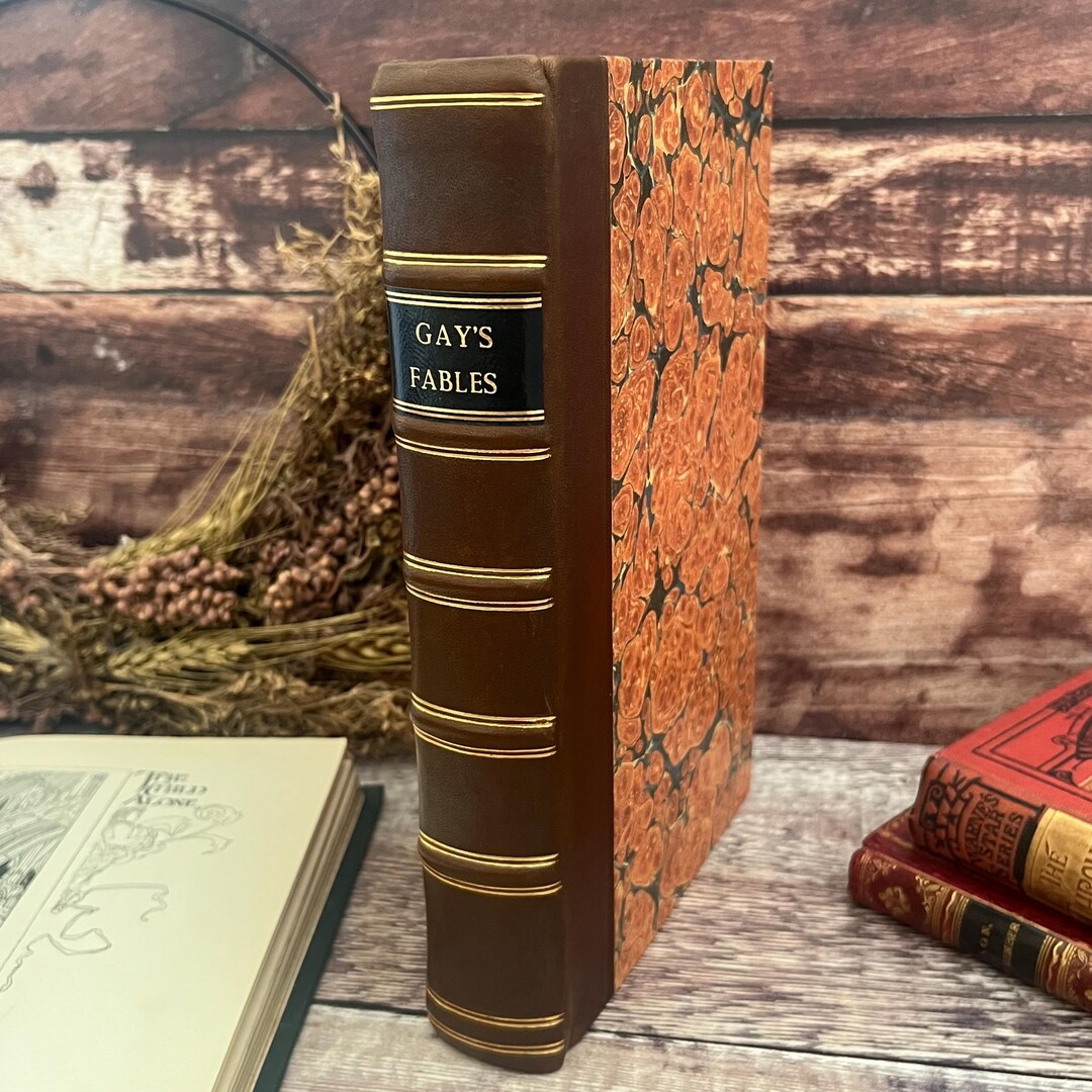 1757 Fables by the Late Mr Gay Quarter Leather Binding Georgian (sh ...