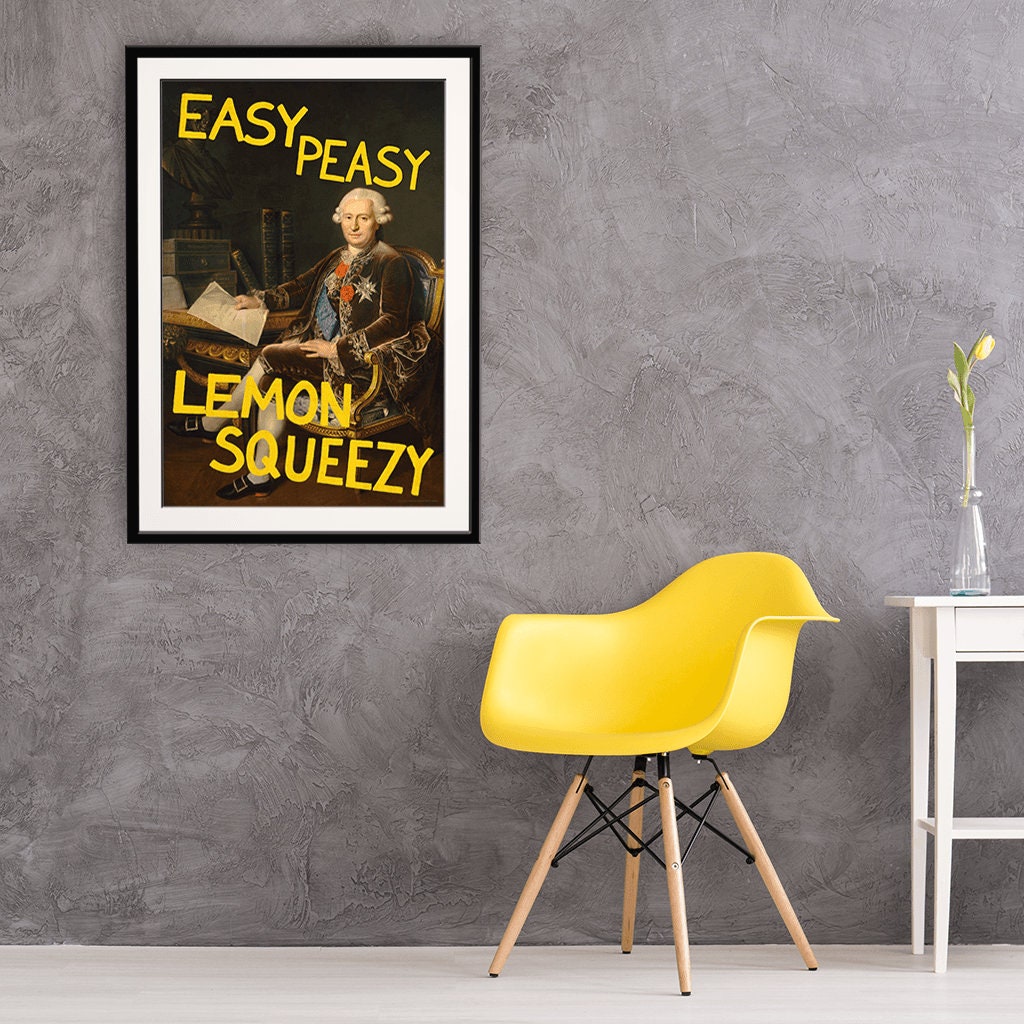 Easy Peasy Lemon Squeezy Paper Art Print LIVING Room Decor - Etsy UK