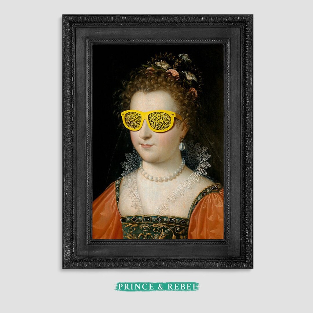 The Yellow Lady Large Canvas Artwork | Printed Illusion Frame | Yellow ...