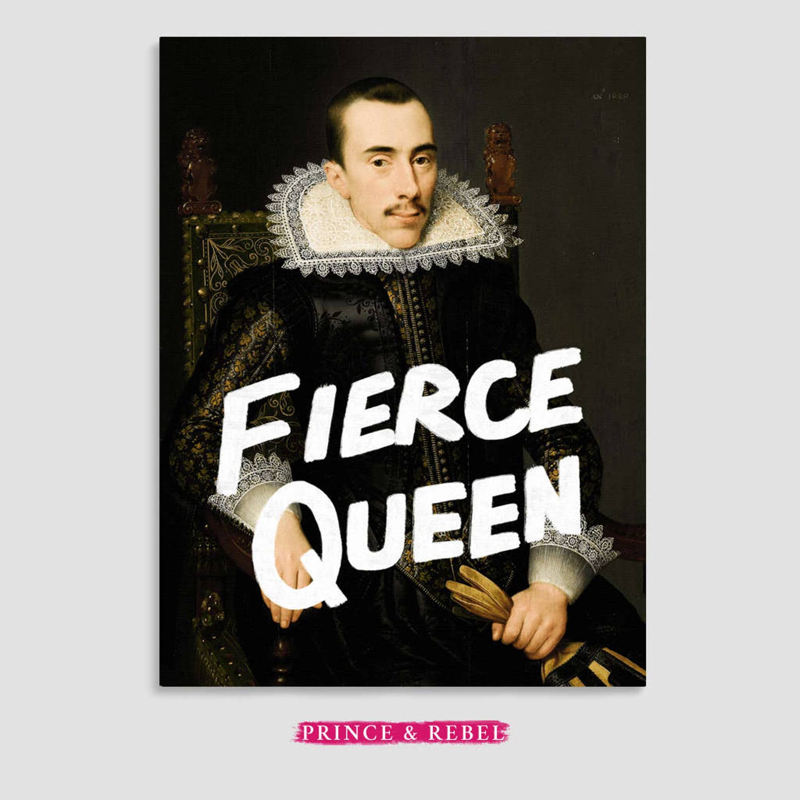 Large Black and White Fierce Queen Canvas Art Print Eclectic - Etsy