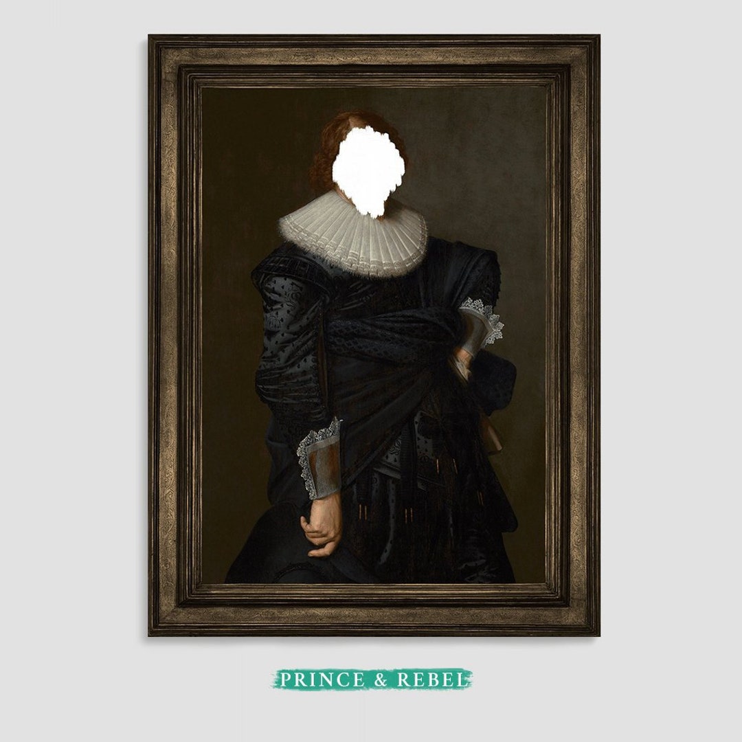 Defaced Man Portrait Canvas Print: Ornate Frame Effect Art - Etsy