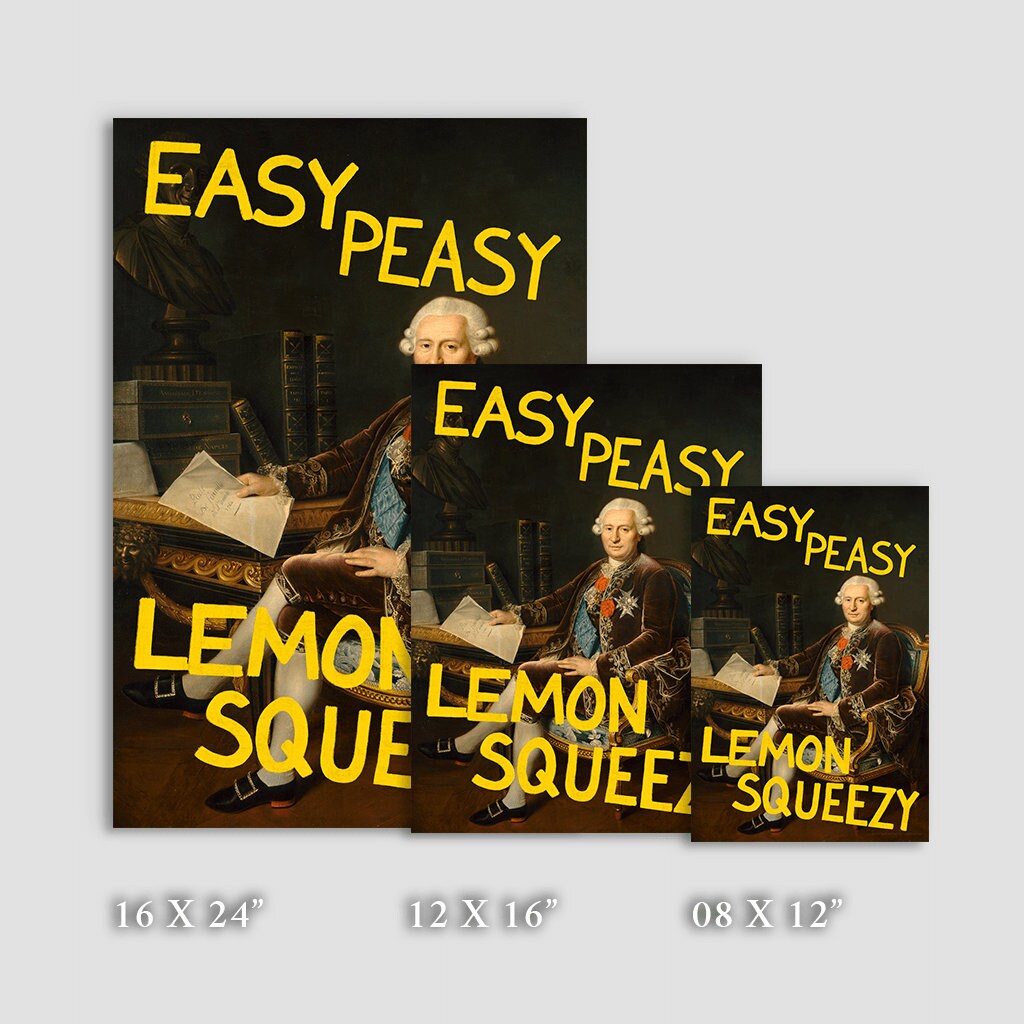 Easy Peasy Lemon Squeezy Paper Art Print LIVING Room Decor - Etsy UK