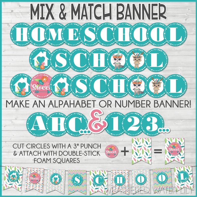 Homeschool Banner Kit Printable Homeschool Decor | Etsy
