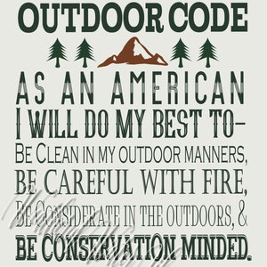 Scout Outdoor Code BSA Digital Printable - Etsy