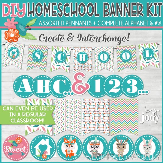Homeschool Banner Kit Printable Homeschool Decor | Etsy