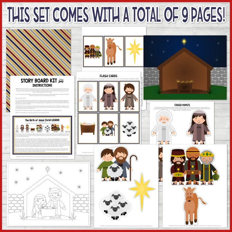 Christmas Storyboard and Activity Kit, Printable, the Birth of Jesus ...
