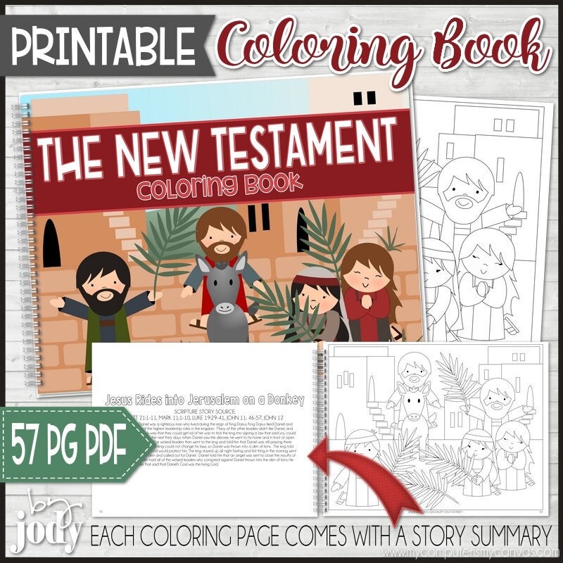 Printable NEW TESTAMENT Coloring Book With Story Summaries - Etsy