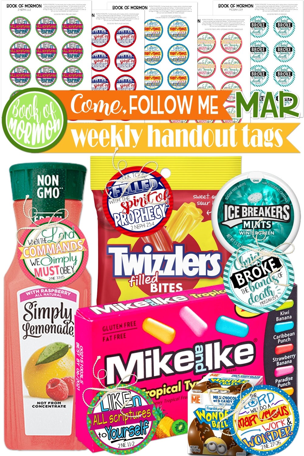 Book of Mormon Favor and Gift Tags, Come Follow Me Gift Tags for MARCH ...