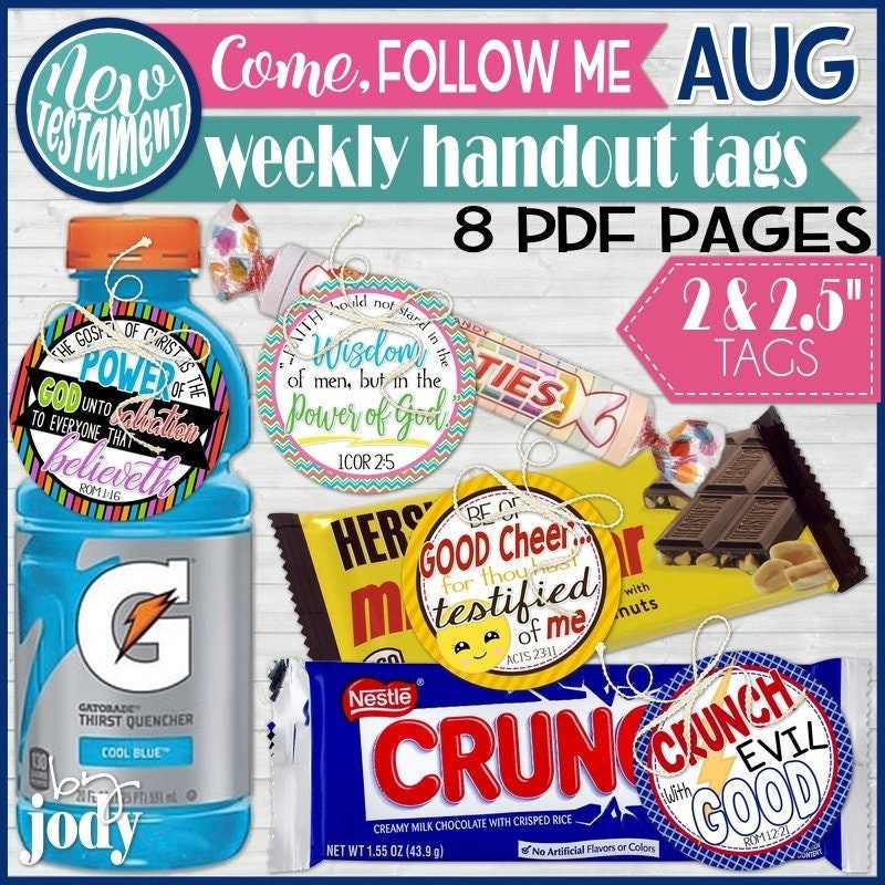 New Testament Favor and Gift Tags, Come Follow Me Gift Tags for AUGUST ...