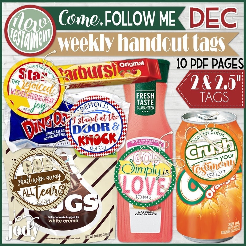 New Testament Favor and Gift Tags, Come Follow Me Gift Tags for ...