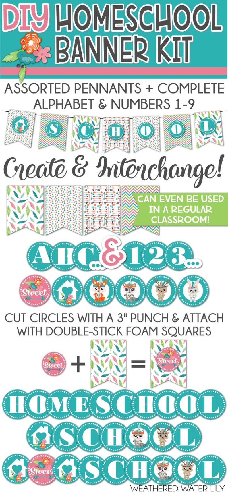 Homeschool Banner Kit Printable Homeschool Decor | Etsy