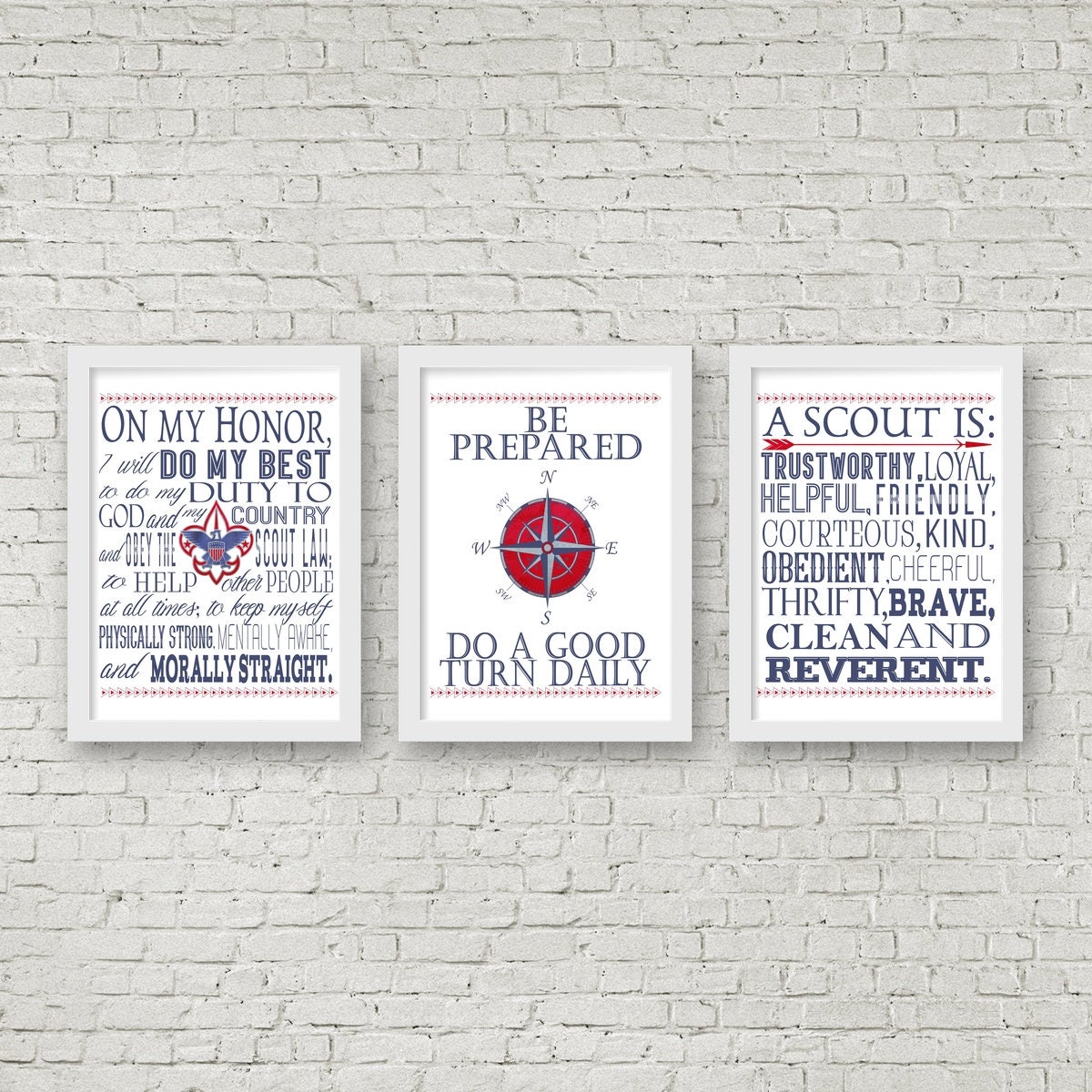 Eagle Scout Digital Printable Art Boy Scout Oath Law Motto | Etsy