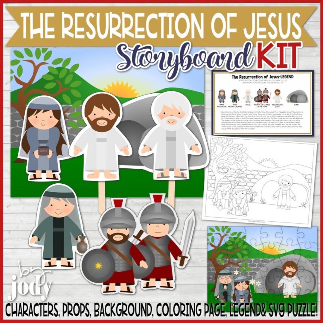 The Resurrection of Jesus Storyboard and Activity Kit, Printable ...