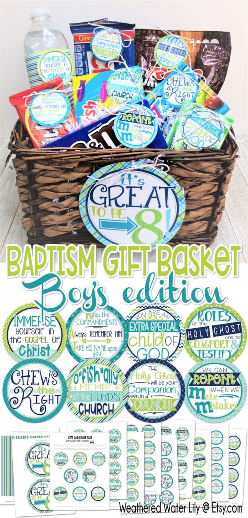 Baptism Gift Basket - Boys Edition, Baptism Gifts, Baptism Favors - Etsy UK