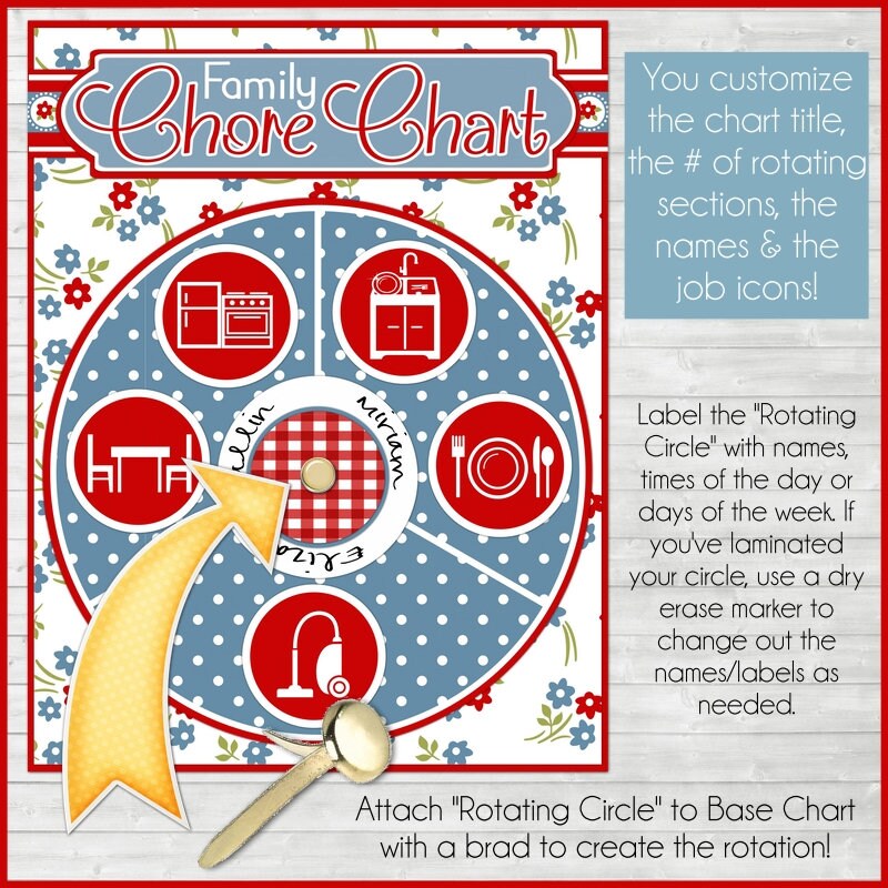 Family Chore Chart Kit Job Chart Rotating Family Chore - Etsy