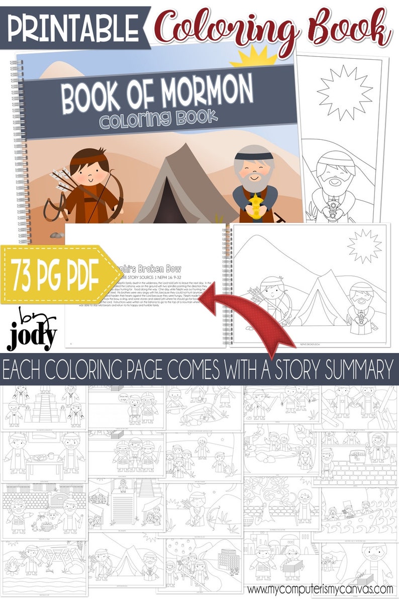 Printable Book of Mormon Coloring Book With Story Summaries - Etsy