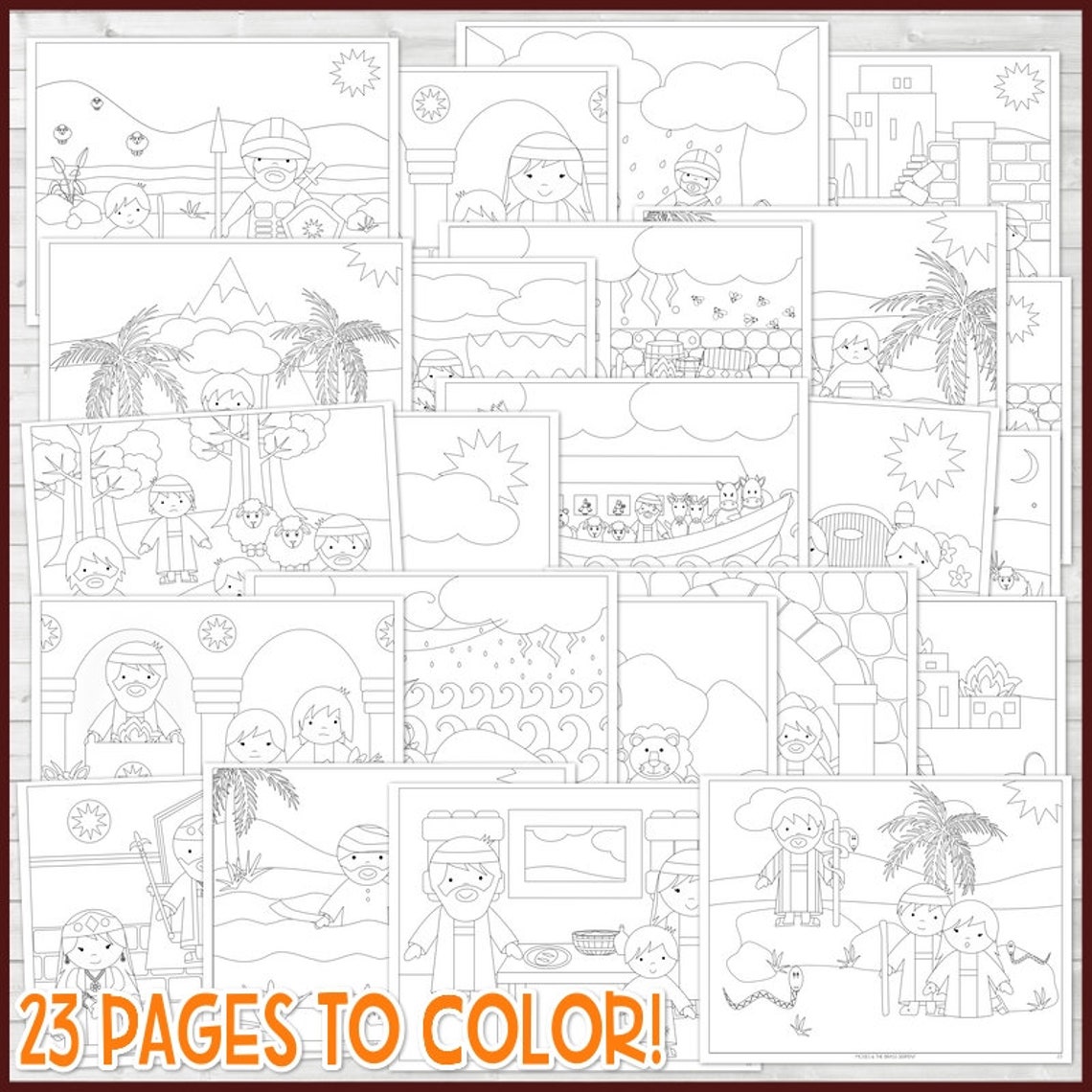 Old Testament Coloring Book With Story Summaries, Printable - Etsy