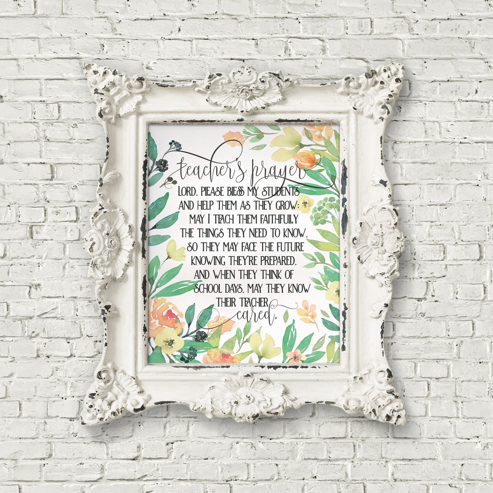 Teacher Gift Religious, Teacher's Prayer, Digital Printable Art ...