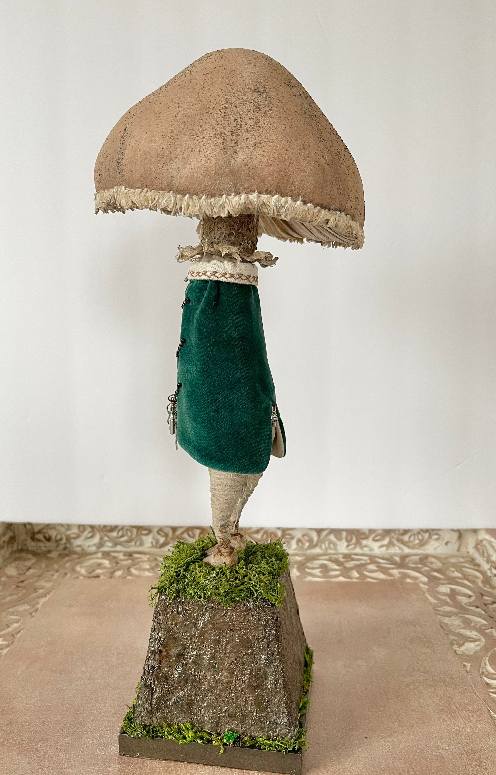 Mr. Mushroom, Toadstool, Surreal Art Object, Fiber Art, Home Decor, Textile Mushroom, Made by a ...