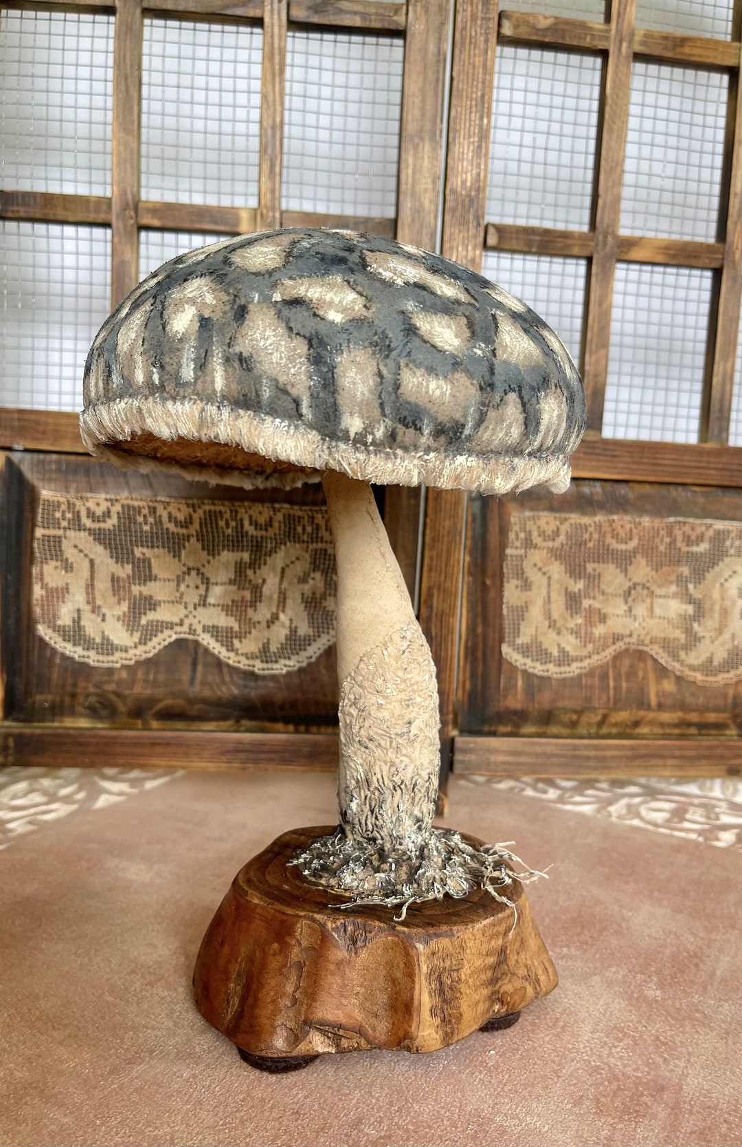 Mr. Mushroom, Toadstool, Surreal Art Object, Fiber Art, Home Decor, Textile Mushroom, Made by a ...