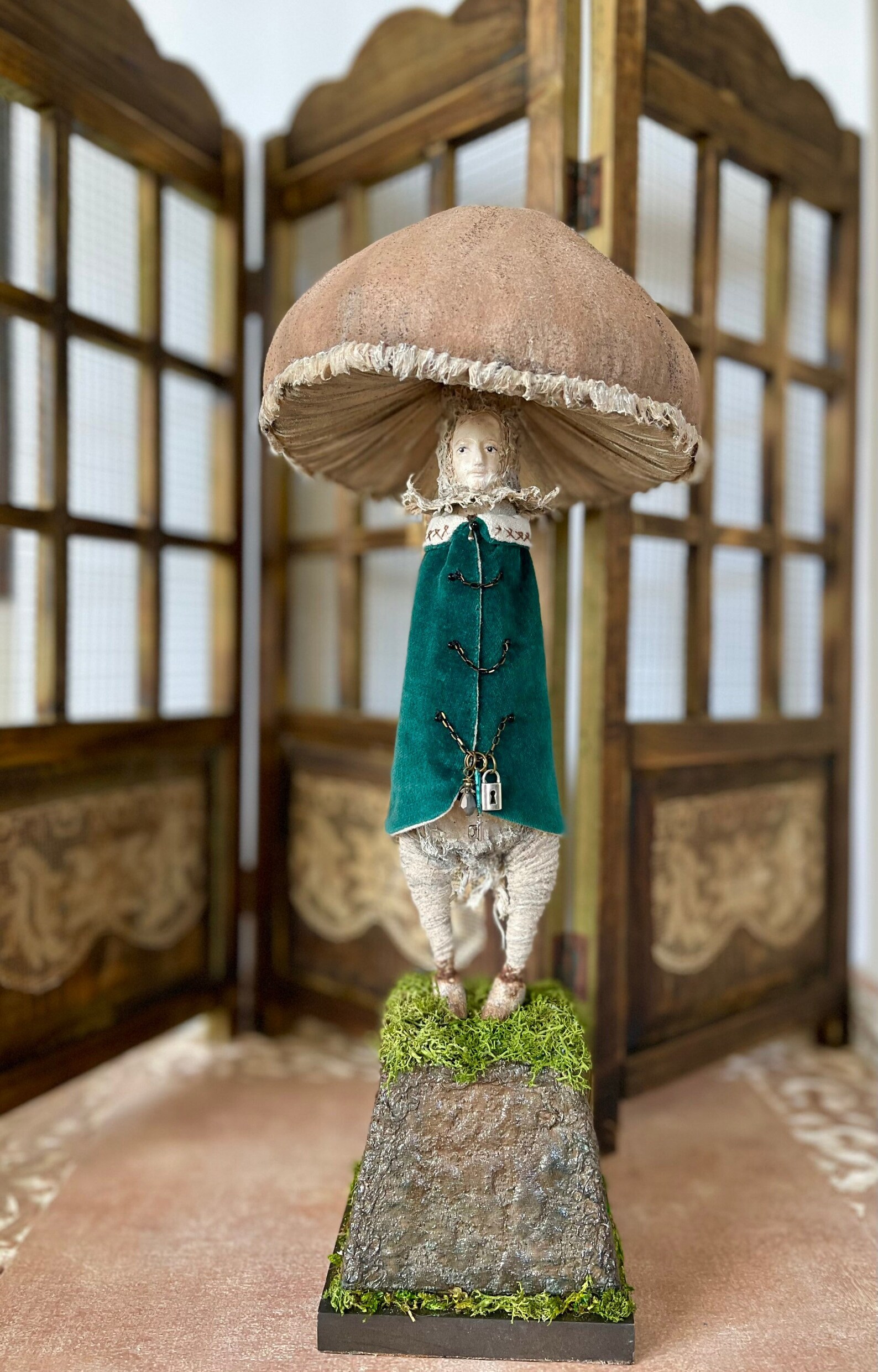 Mr. Mushroom, Toadstool, Surreal Art Object, Fiber Art, Home Decor ...