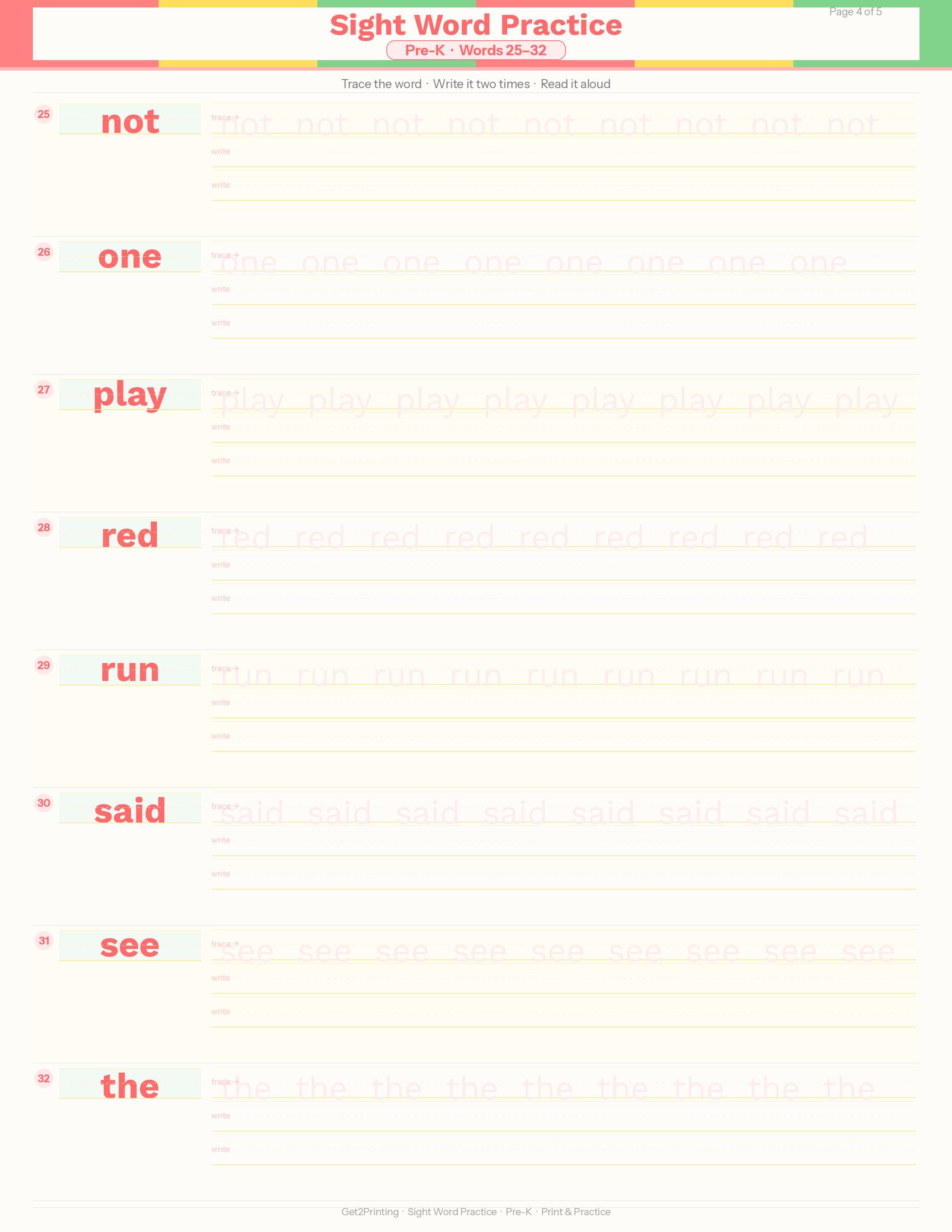 Sight Word Practice Worksheets | Dolch Fry Kindergarten-grade 3 ...