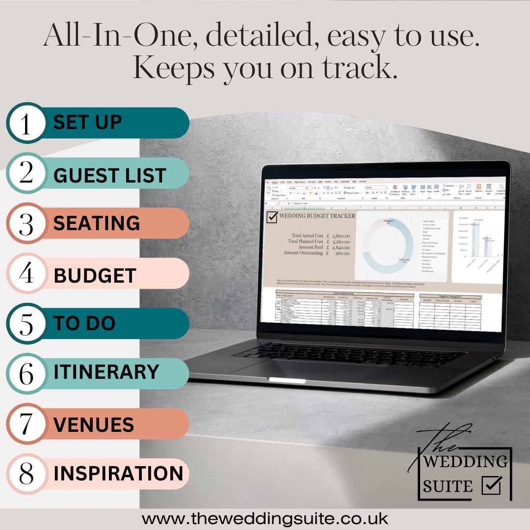 All-in-one Wedding Planning Spreadsheet Guest List, Budget, Timeline ...