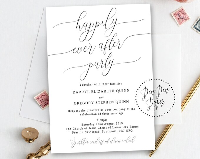 INSTANT DOWNLOAD Evening Reception Invitation Wedding After | Etsy