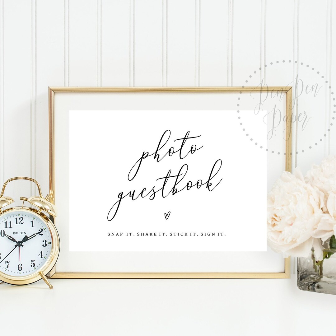 Photo Guestbook, Snap It, Shake It, Stick It, Sign It. Instant Download ...