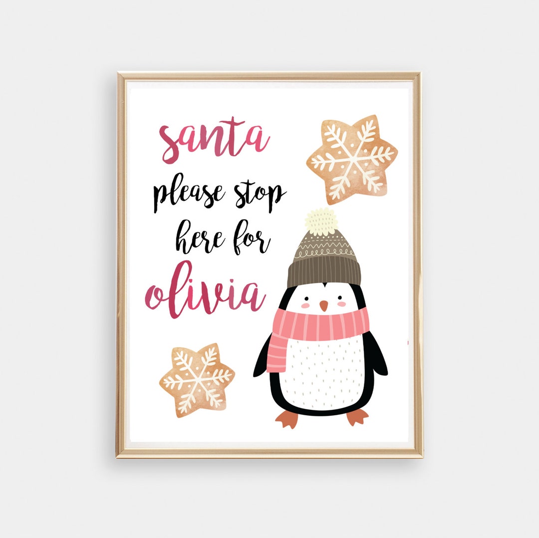 Santa Please Stop Here Printable, Personalised Print, Digital Print ...