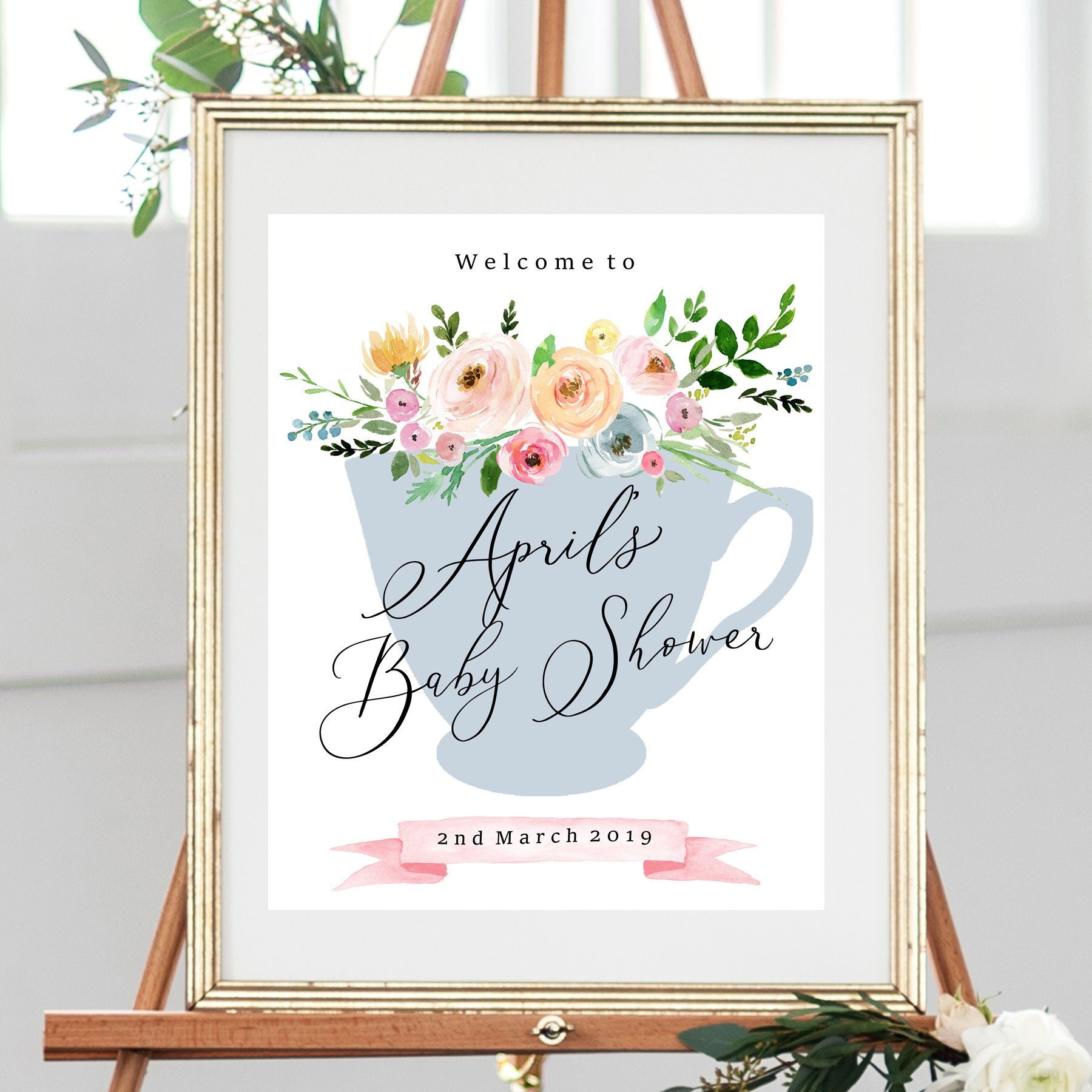 Baby Shower Welcome sign Afternoon Tea sign baby shower | Etsy