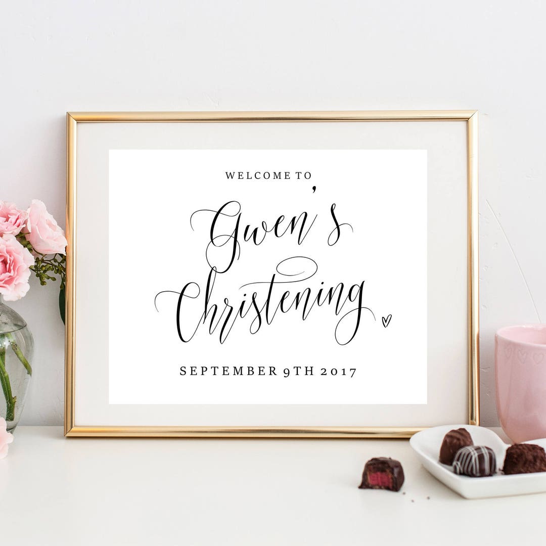 Personalised Christening Welcome Sign, Christening Sign, Welcome Sign ...
