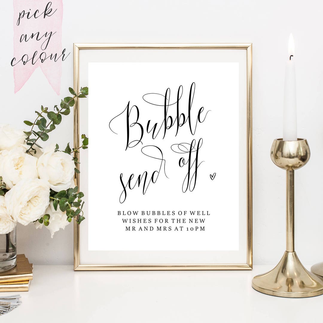 Bubble Send Off Printable Bubble Send off Sign Wedding Sign - Etsy UK