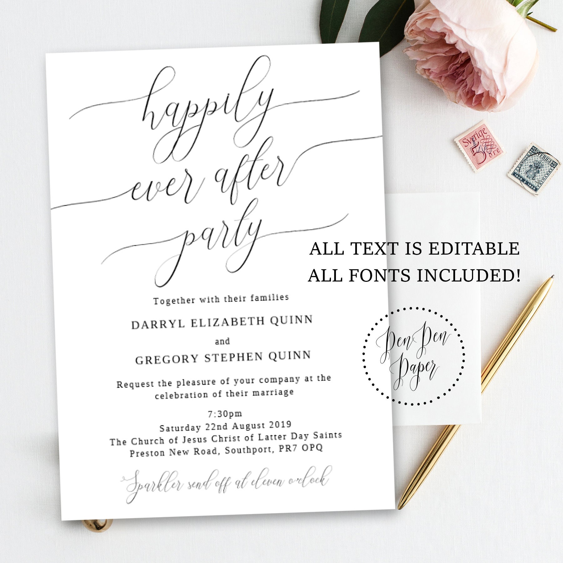 INSTANT DOWNLOAD Evening Reception Invitation Wedding After - Etsy