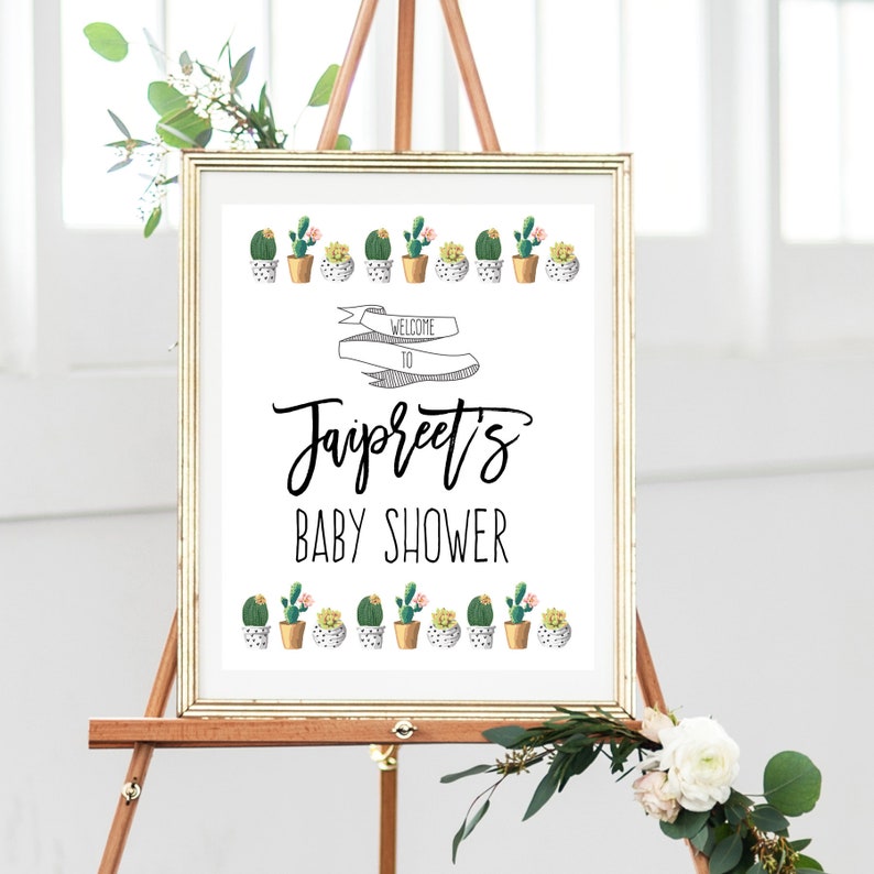 Cactus Welcome Sign Baby Shower Bridal Shower Printable | Etsy