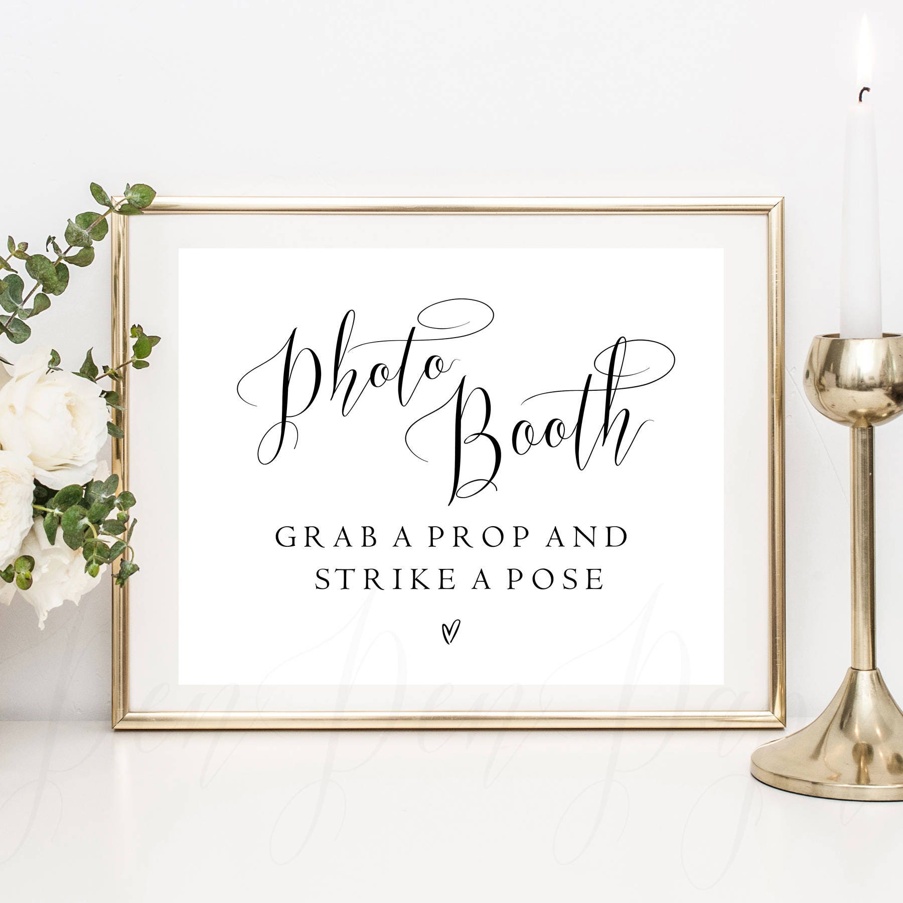 Photo Booth sign printable grab a prop strike a pose wedding | Etsy
