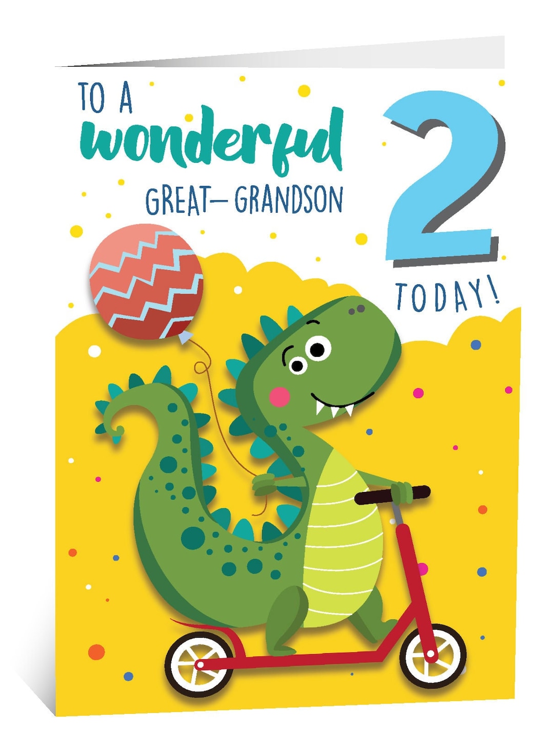 Great-grandson 2nd Birthday Card Great Grandson Birthday - Etsy