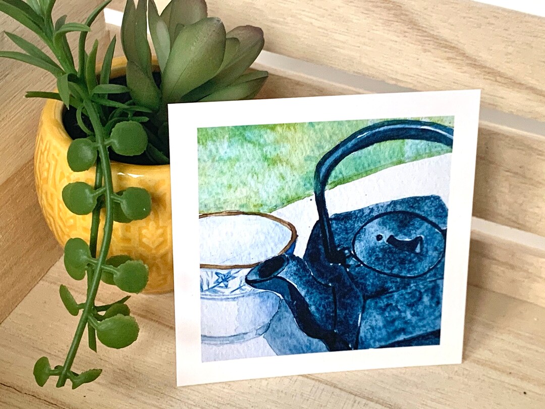 Tea Print ~ 3x3" Mini Traditional Art Print ~ Home Decor Print ~ Still ...